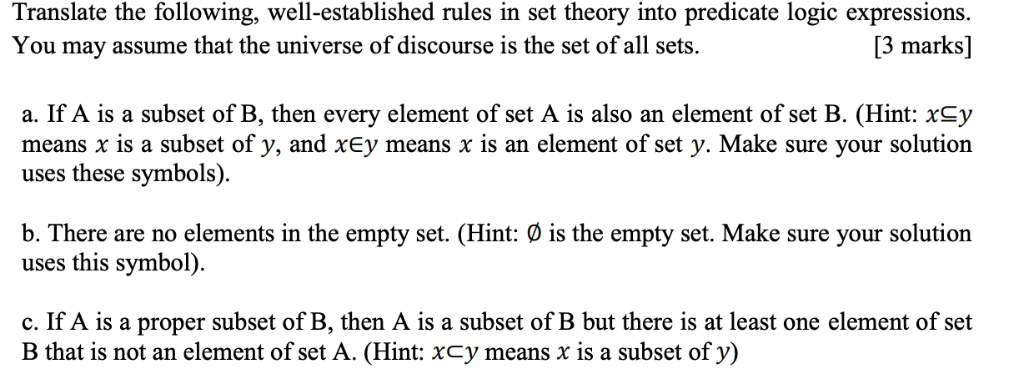 Solved Translate the following, well-established rules in | Chegg.com