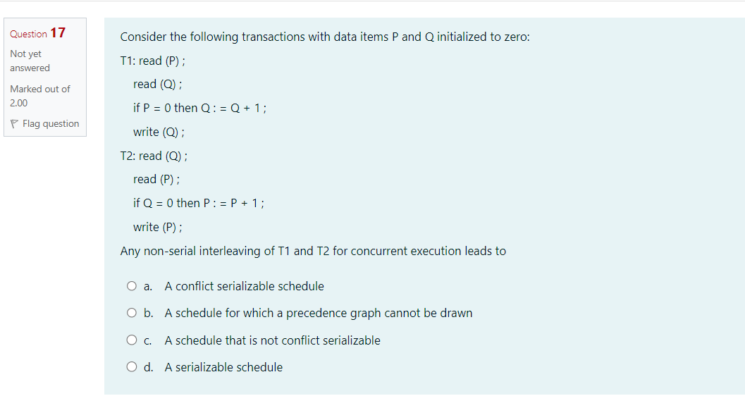 Solved Consider the following transactions with data items P | Chegg.com