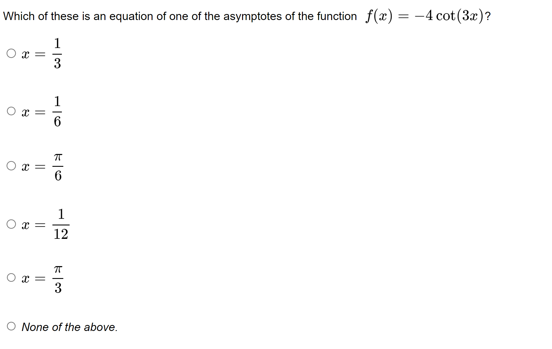 Solved Which of these is an equation of one of the | Chegg.com