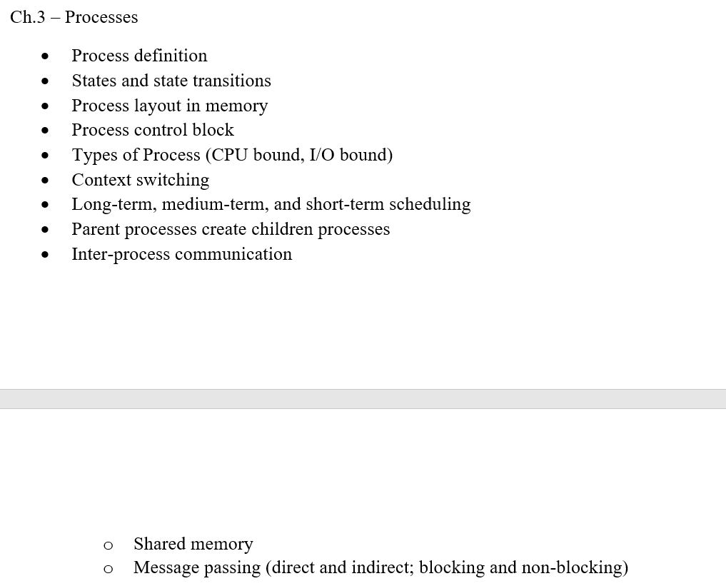 Solved Ch.3 - Processes » Process definition » States and | Chegg.com