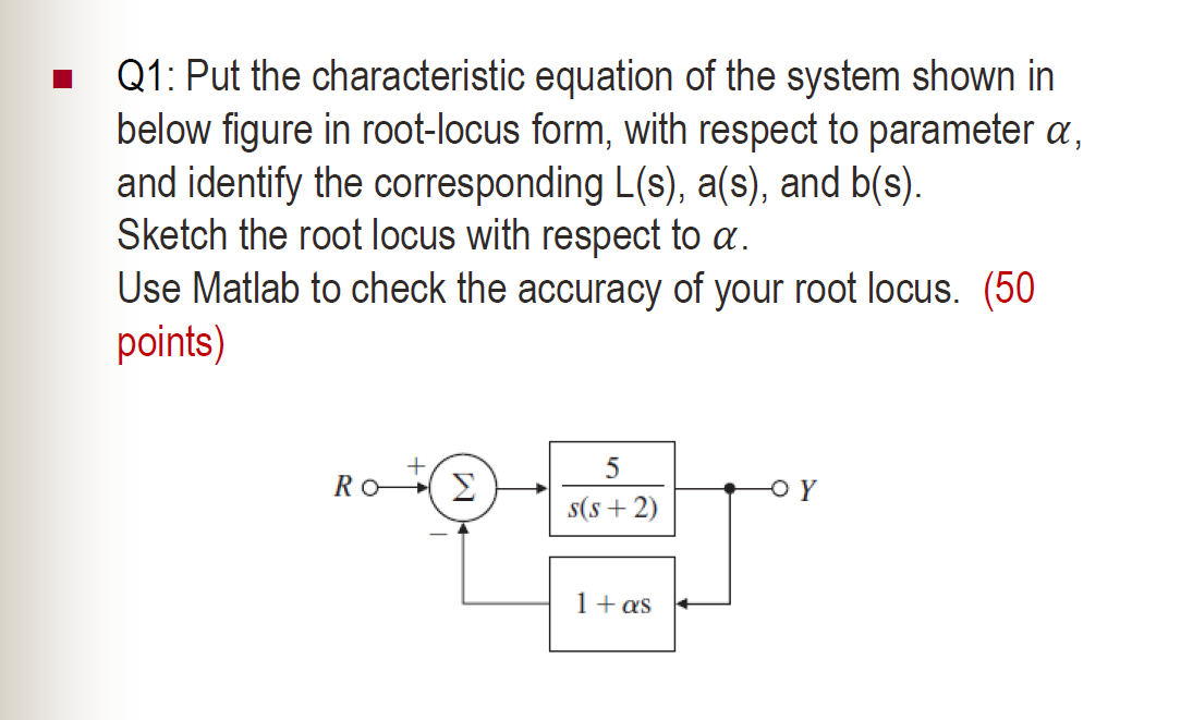Solved Q1: Put the characteristic equation of the system | Chegg.com
