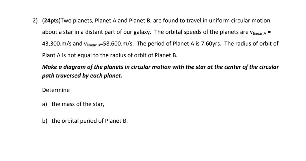 Circular Motion Planets
