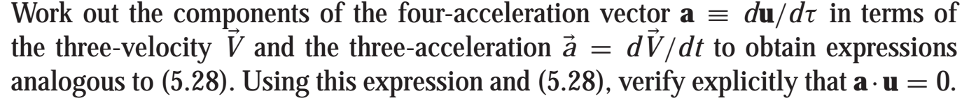 Work out the components of the four-acceleration | Chegg.com