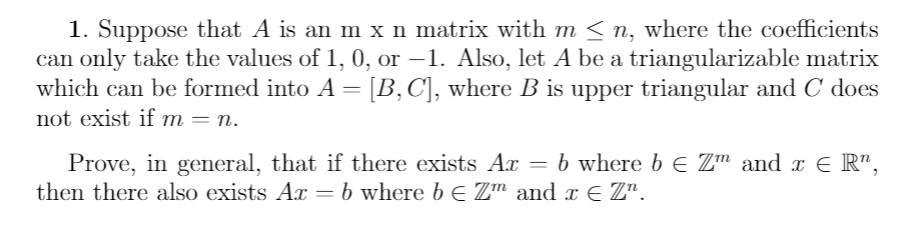 Solved 1. Suppose that A is an m x n matrix with m | Chegg.com