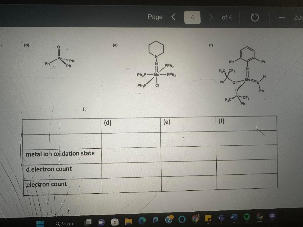 1. Assign the oxidation state of the metal ion and | Chegg.com
