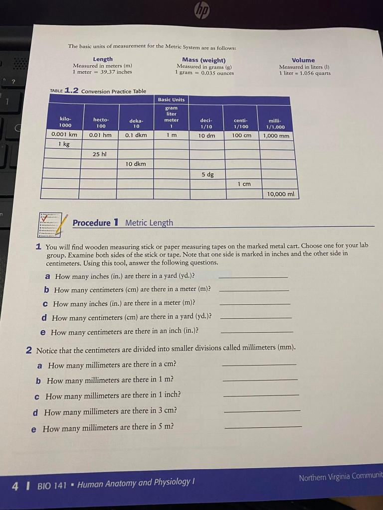 Solved Name Section Date Exercise 1-2 Introduction to the | Chegg.com