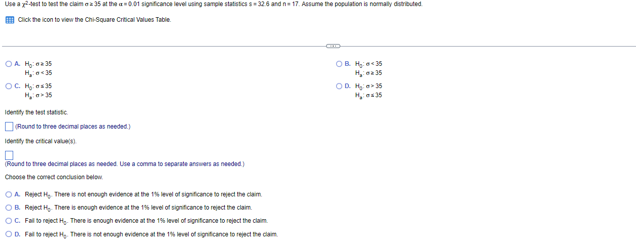 Solved Use a x2-test to test the claim 62 35 at the a = 0.01 | Chegg.com