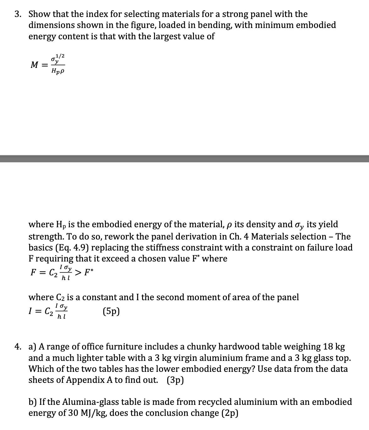 Solved 3. Show that the index for selecting materials for a | Chegg.com