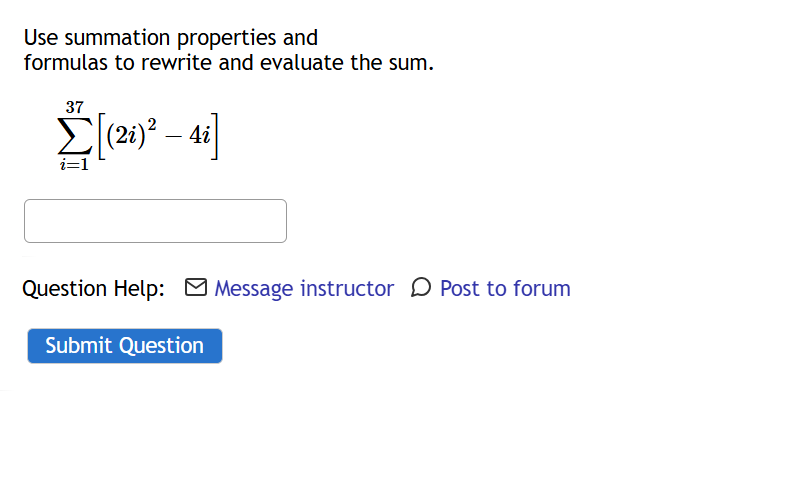 Solved Use summation properties andformulas to rewrite and | Chegg.com