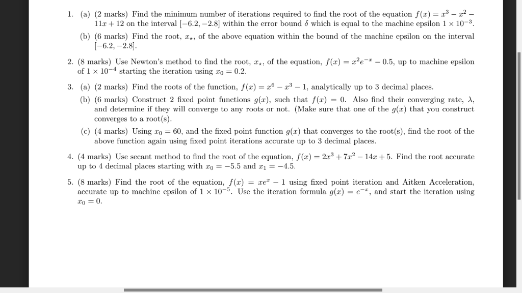 Solved 1. (a) (2 marks) Find the minimum number of | Chegg.com