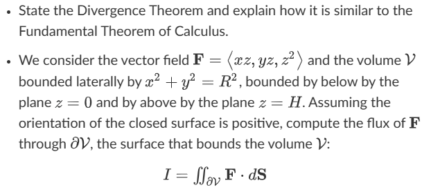 Solved State the Divergence Theorem and explain how it is | Chegg.com