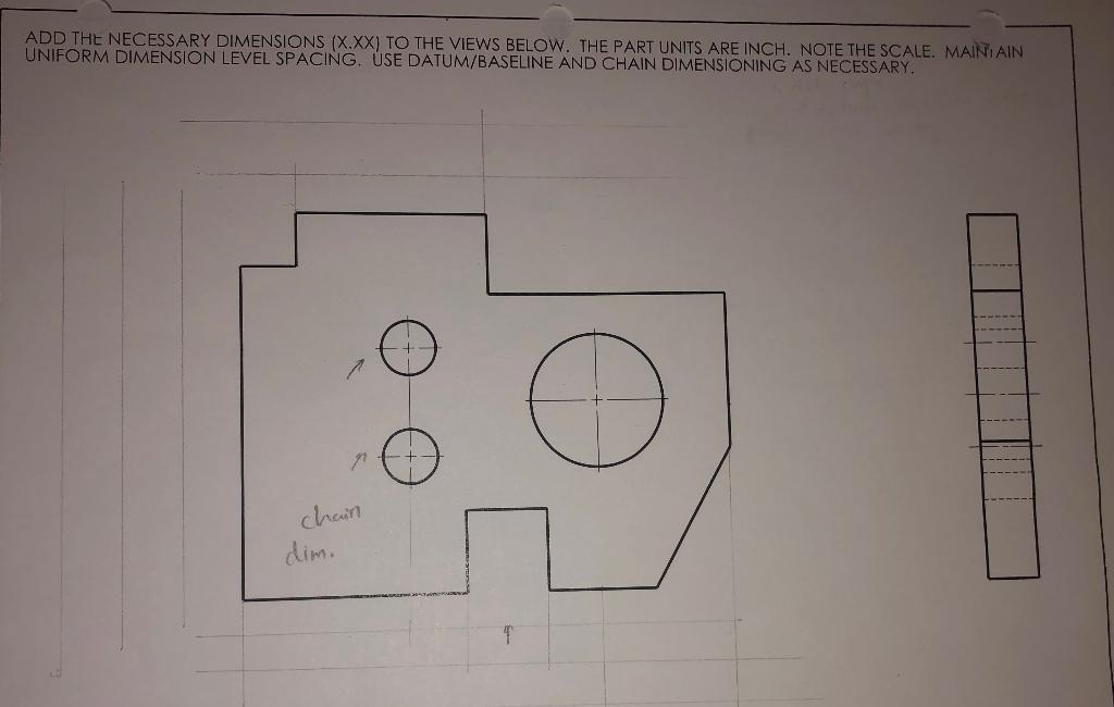 Solved ADD THE NECESSARY DIMENSIONS (X.XX) TO THE VIEWS | Chegg.com