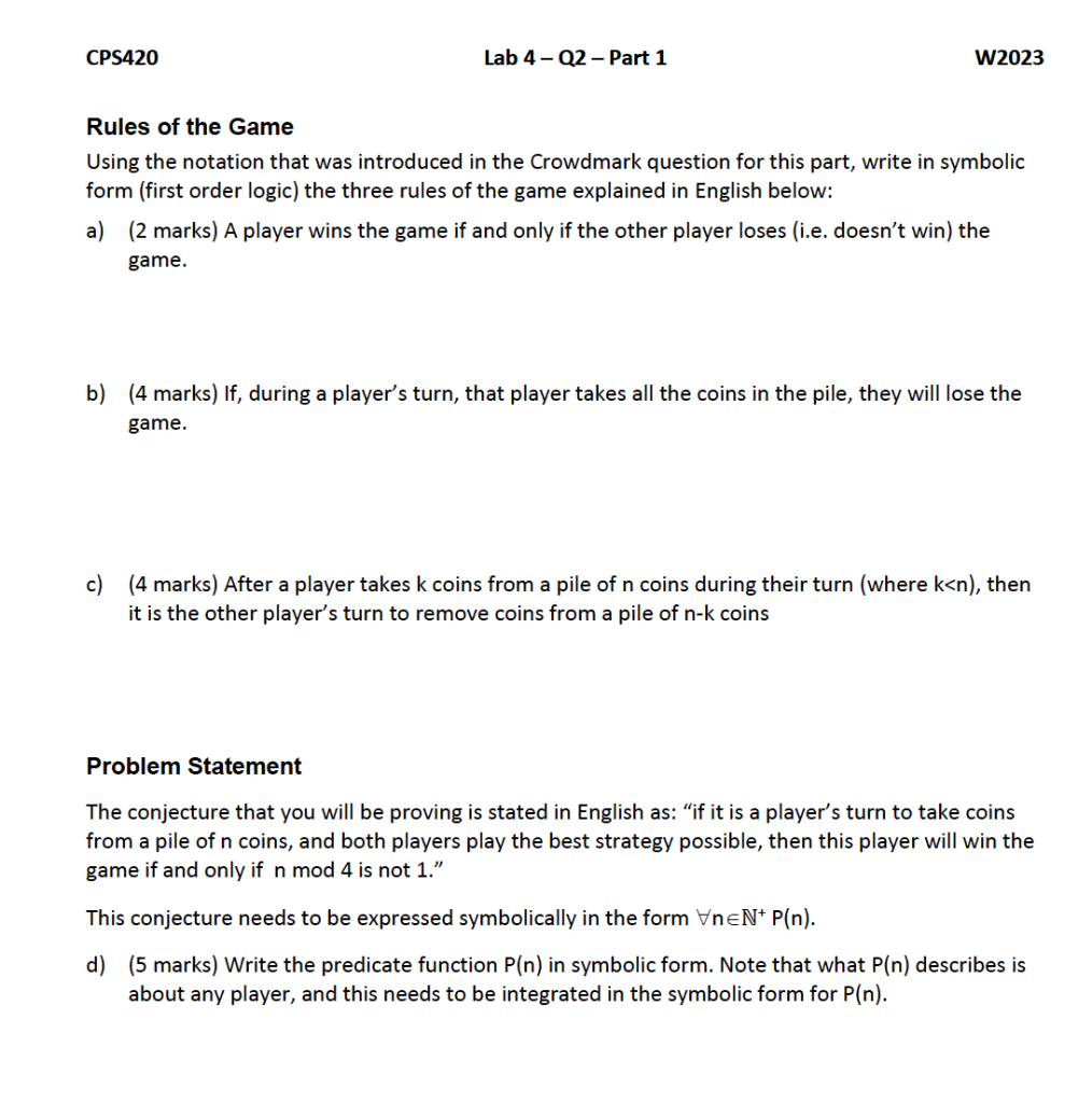 Solved Game Question 2, which is in three parts, centers | Chegg.com