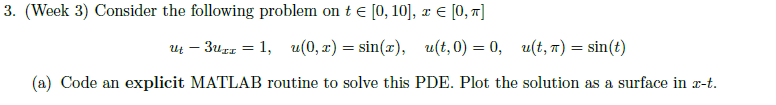 Solved (b) Code an implicit MATLAB routine to solve this | Chegg.com