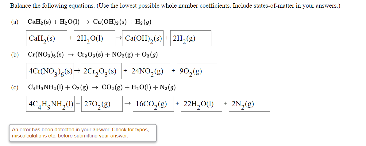 Solved Balance the following equations. (Use the lowest | Chegg.com