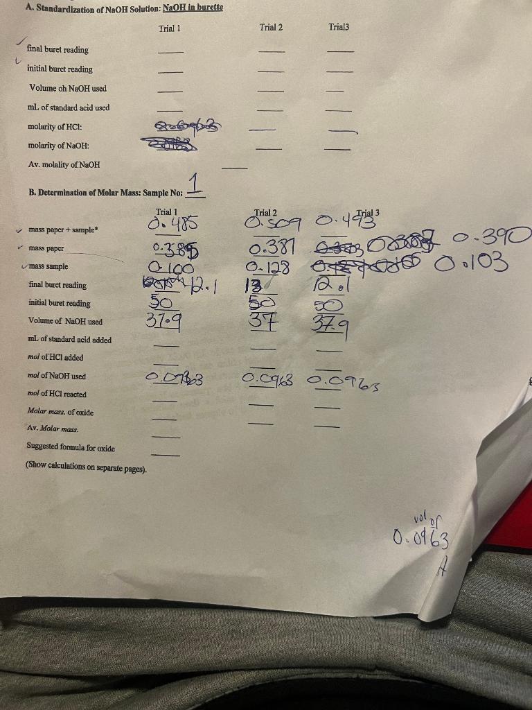 A. Standardization of NaOH Solution: NaOH in burette | Chegg.com