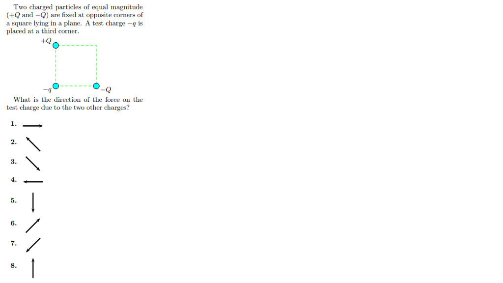 Solved Two charged particles of equal magnitude (+Q and-Q) | Chegg.com