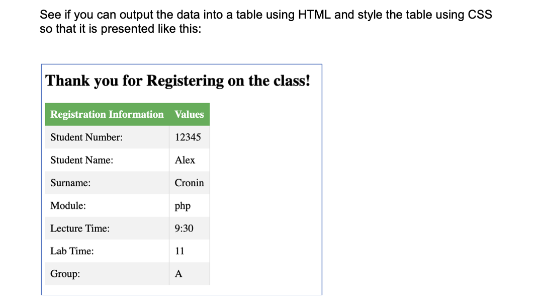 Solved Make a web form that looks like this called | Chegg.com