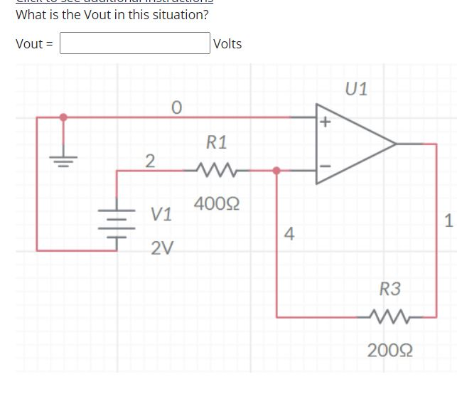 Solved What is the Vout in this situation? Vout = Volts U1 0 | Chegg.com