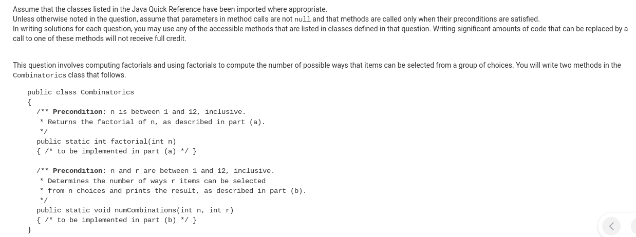 Solved Assume that the classes listed in the Java Quick | Chegg.com