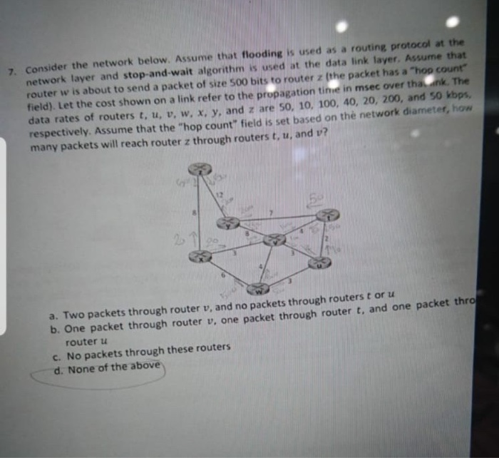(Solved) : Consider Network Assume Flooding Used Routing Protocol 7 ...