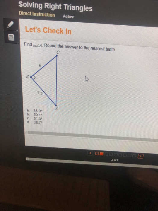 Solved Solving Right Triangles Direct Instruction Active | Chegg.com