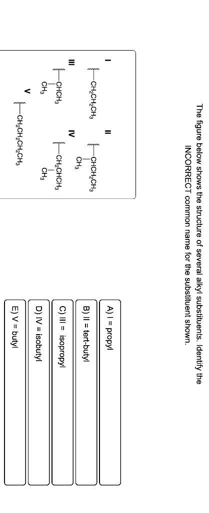 Solved The figure below shows the structure of several alkyl | Chegg.com