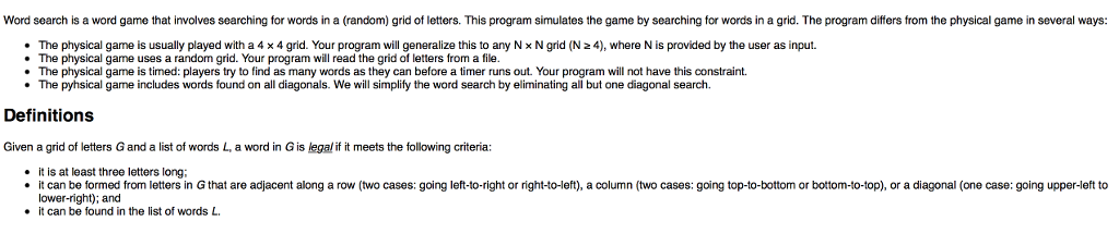 Solved Word search is a word game that involves searching | Chegg.com