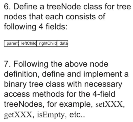 Solved 6. Define a treeNode class for tree nodes that each | Chegg.com