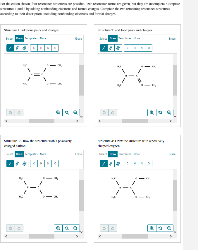 Solved For the cation shown, four resonance structures are | Chegg.com