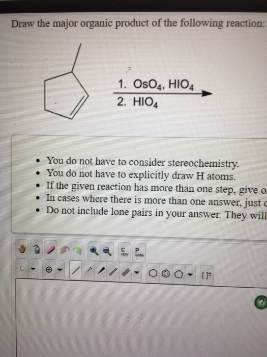 Solved Draw the major organic product of the following | Chegg.com