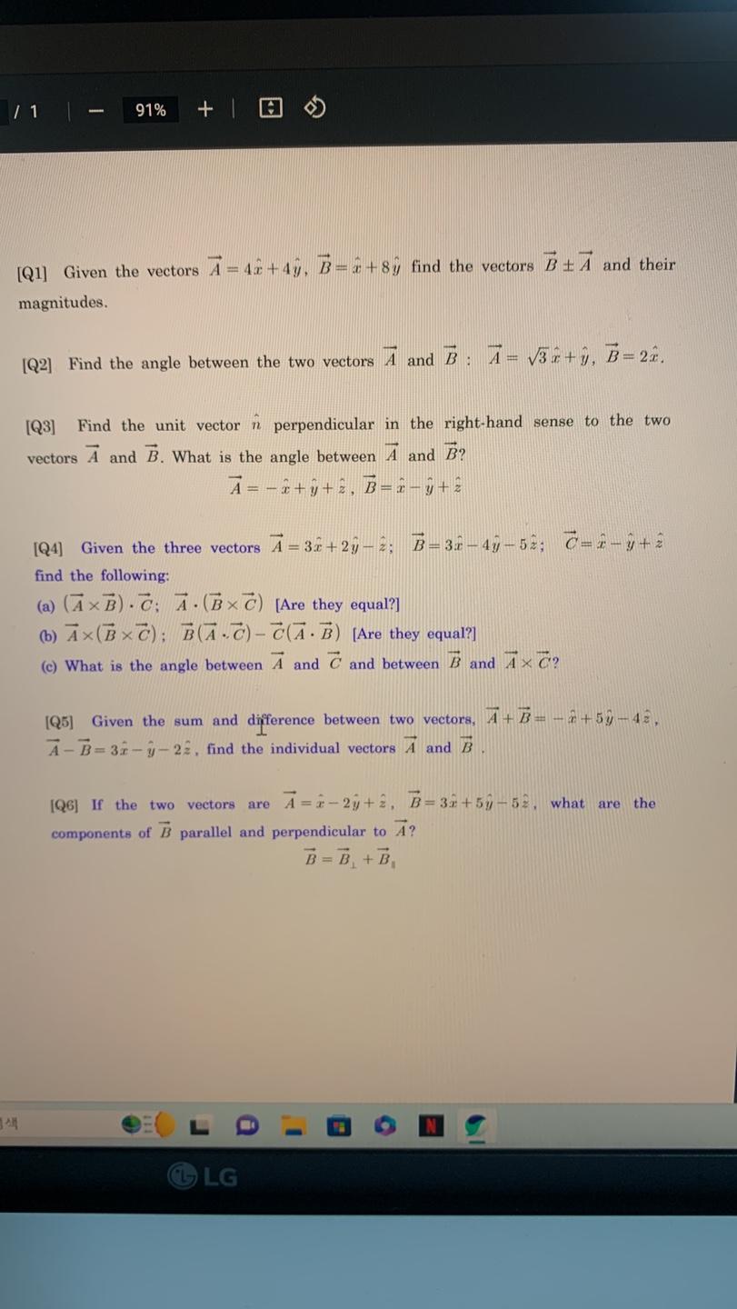 Solved [Q1] Given the vectors A=4x^+4y^,B=x^+8y^ find the | Chegg.com