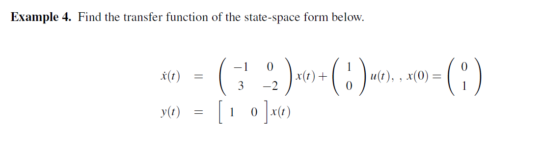 Solved Example 4. Find the transfer function of the | Chegg.com