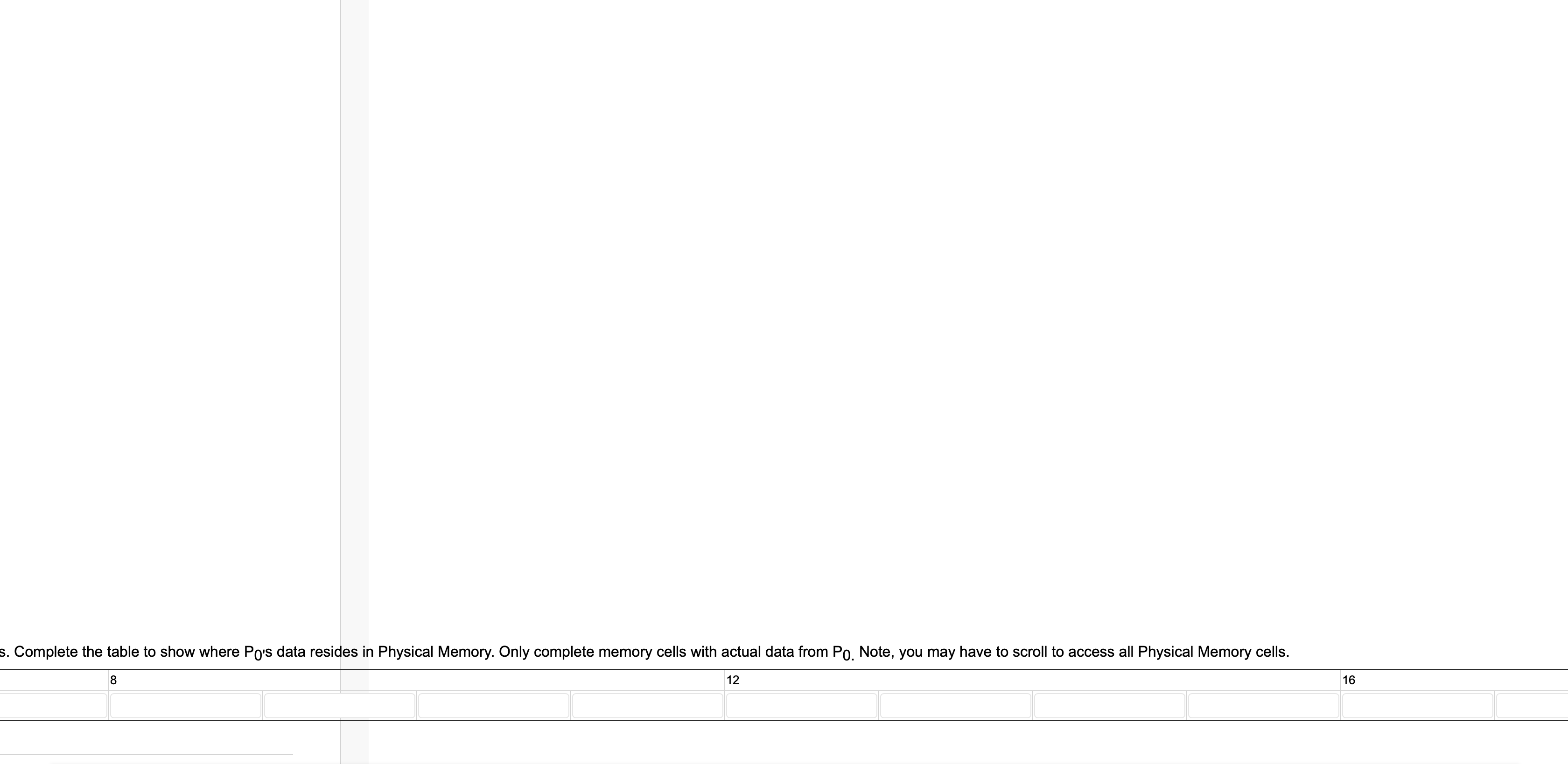 Solved The table below shows the Physical Memory of the | Chegg.com