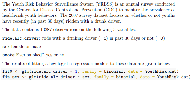 Solved The Youth Risk Behavior Surveillance System (YRBSS) | Chegg.com