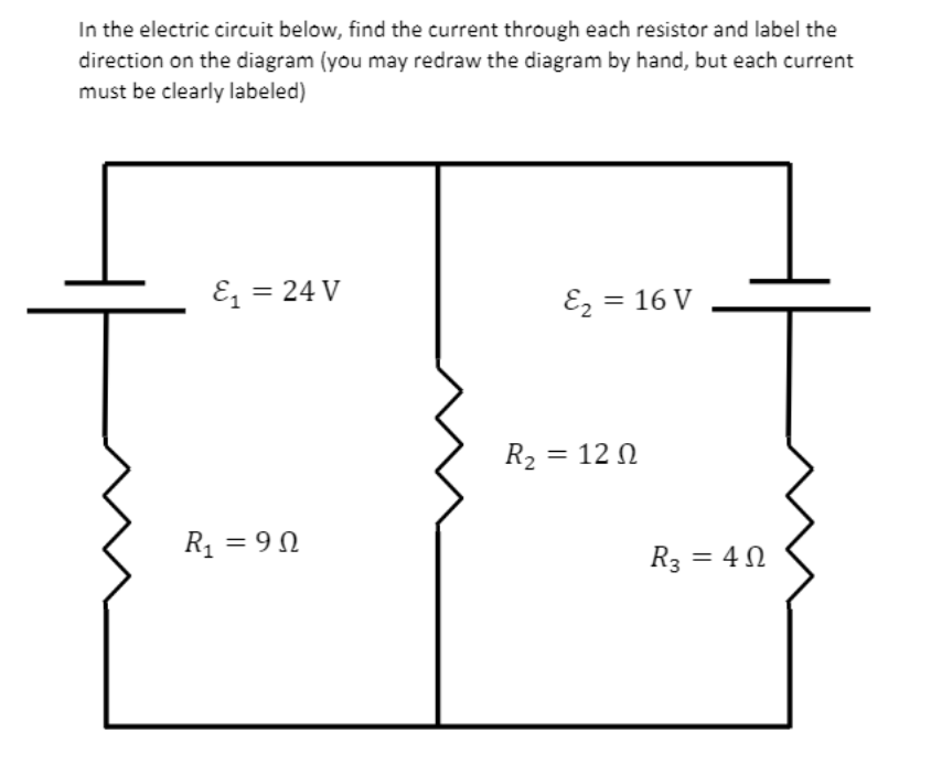 Solved In the electric circuit below, find the current | Chegg.com