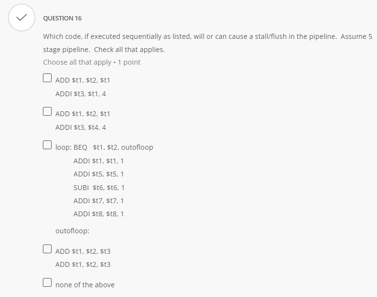 Solved QUESTION 16 Which code, if executed sequentially as | Chegg.com