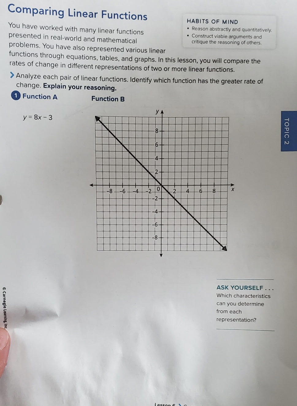 Solved Comparing Linear FunctionsYou have worked with many | Chegg.com