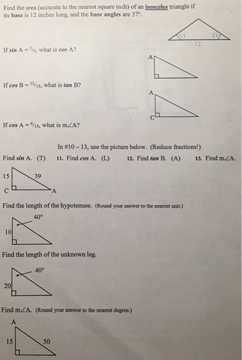 Solved Find the area (accurate to the nearest square inch) | Chegg.com