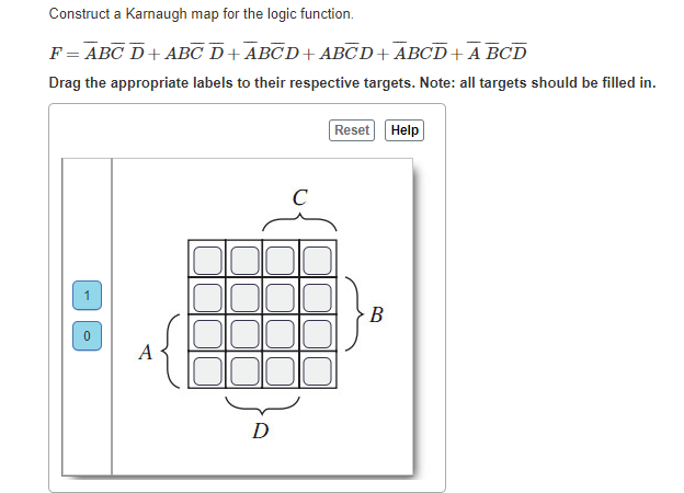 Solved Construct A Karnaugh Map For The Logic Function F Abc