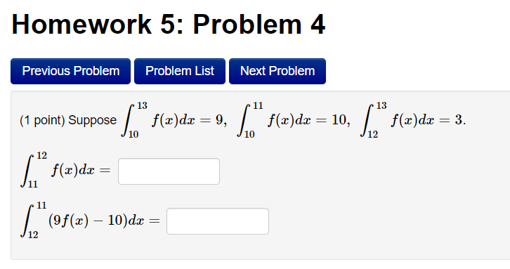 Solved Homework 5 Problem 4 Previous Problem Problem List 5829