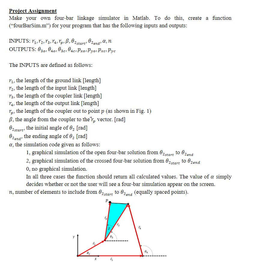 Project Assignment Make your own four-bar linkage | Chegg.com
