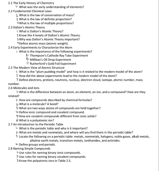 Solved 2.1 The Early History of Chemistry What was the early | Chegg.com