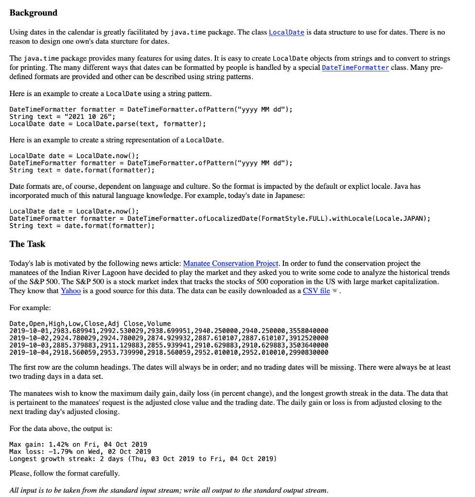 Solved Background Using dates in the calendar is greatly | Chegg.com