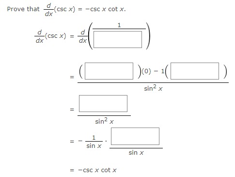 Solved lat dxd(cscx)=−cscxcotx. | Chegg.com