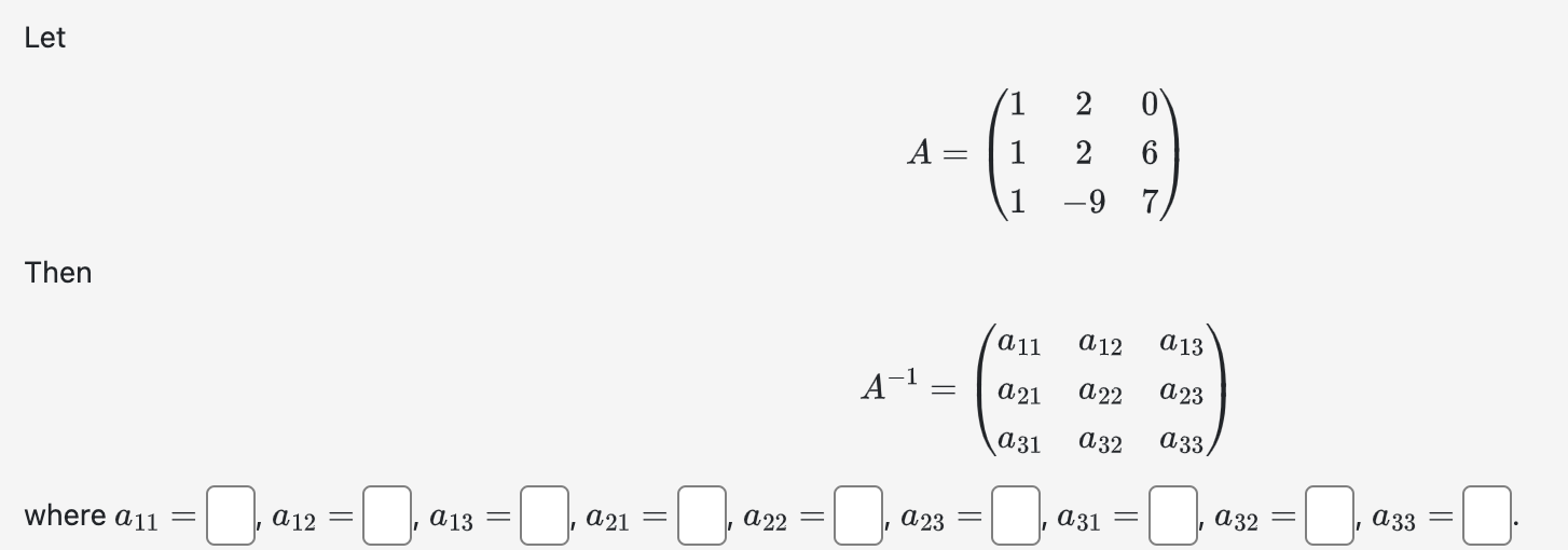 Solved A=⎝⎛11122−9067⎠⎞ Then | Chegg.com