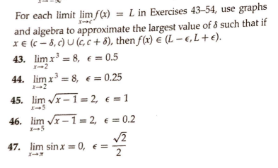 Solved --2 For each limit lim f(x) = L in Exercises 43–54, | Chegg.com