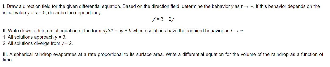 Solved 1. Draw a direction field for the given differential | Chegg.com