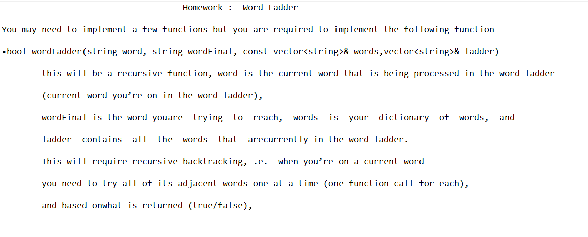 Solved Using C++ , this is a word ladder program with | Chegg.com