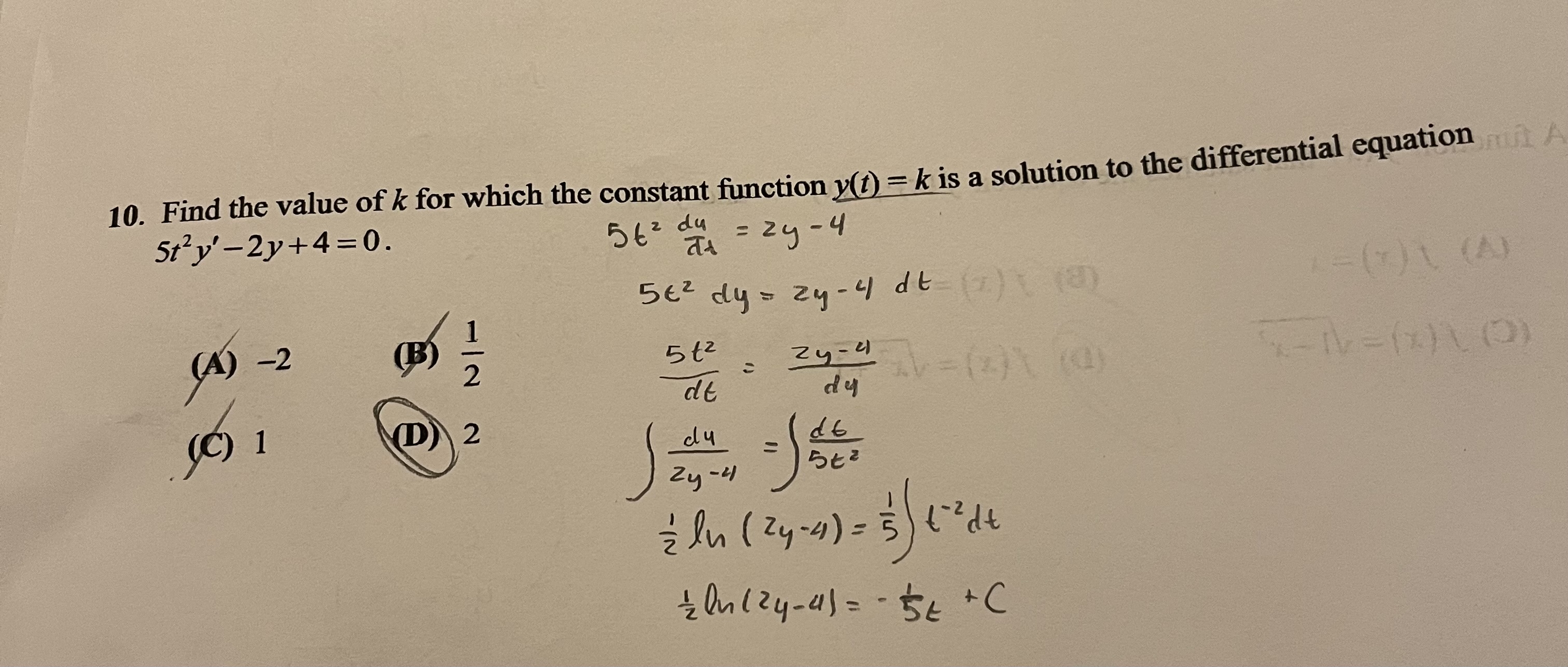 Solved Find the value of k ﻿for which the constant function | Chegg.com